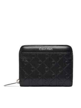 Calvin Klein Geldb&ouml;rse Emblem Aop Embossed Zip Around LV04F1081G Schwarz