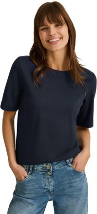 Cecil Damen Basic Rippstruktur T-Shirt