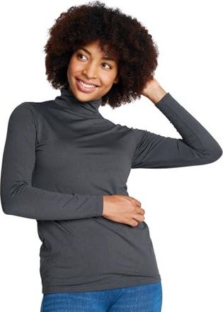 Lapasa Haut Thermique Col Cheminée Femme Maillot de Corps à Manches Longues sous-Vêtements Automne-Hiver Chaud L87 Fin, Gris Foncé, XS