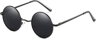 Generic Lunettes De Soleil Polaris&eacute;es Rondes Tendance For Hommes Et Femmes, Id&eacute;ales For La Conduite Et Les Trajets Domicile-travail(Black)