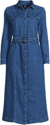 Lands End Wadenlanges Soft Denim Kleid, Damen, Gr&ouml;&szlig;e:48-50 plus, Blau, Baumwoll-Mischung, by Lands End
