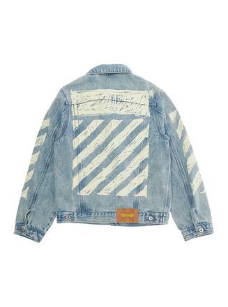 Off-white Jacket Light Blue For Girls Cotton Coat