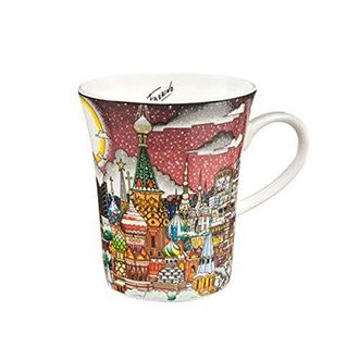 GOEBEL Charles Fazzino Kaffeebecher aus Fine Bone China Dasvidanya Moscow Circus 0,4L, Maße: 13cm x 10cm x 11cm, 67-090-09-1