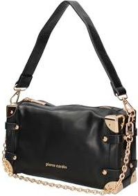 Pierre Cardin Sac &agrave; bandouli&egrave;re femme Polyur&eacute;thane en polyur&eacute;thane 23x13x7 cm 9088-GN47, Noir, Taille unique