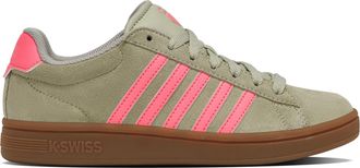 K-Swiss Damen Court TIEBRK II Sneaker, Abbey Stone/Pink Lemonade/Gum, 41.5 EU