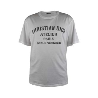 Dior Atelier Logo Print T-Shirt - - Tops - Herren - Wei&szlig; - 2XL