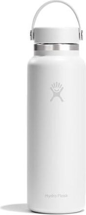Hydro Flask Wide Flex Cap 1,182 ml (40 oz) Flasche - Edelstahl, auslaufsicher - Isoliert, 24 Std. kalt & 12 Std. hei&szlig; - White