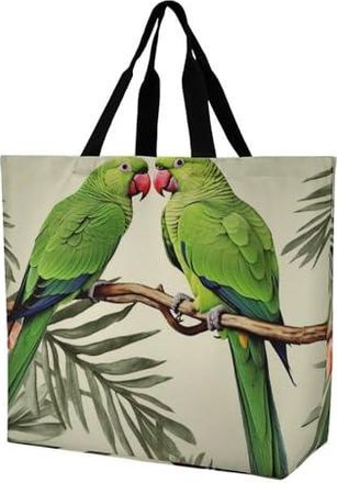 Generic Couple De Perroquets Olive Sac &Agrave; Bandouli&egrave;re L&eacute;ger Tote Bag D&eacute;contract&eacute; Sac A Main Femmes Pour Plage Voyage Universit&eacute;