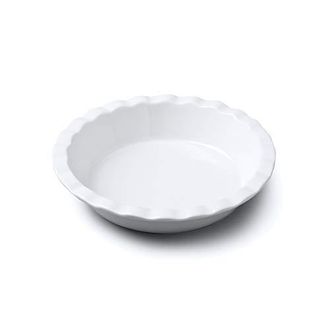 WM Bartleet & Sons 1750 Wm Bartleet & Sons Plat &agrave; tarte rond en porcelaine avec bord crant&eacute;, blanc, 20 cm
