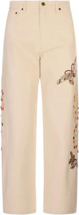 La DoubleJ Femme, Jeans, Blanc, Taille: W27 The Barrel Jean Embroidered