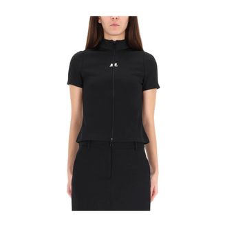 Courr&egrave;ges Interlock Zipped Top - - Tops - Damen - Schwarzk - M
