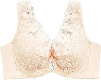 Generic 2026 Soutien-gorge pour femme avec anneau en acier, sous-v&ecirc;tements fins de grande taille, sans &eacute;ponge, gilet en dentelle, kaki, 110F