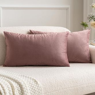 Miulee 2er Set SAMT Kissenbezug Kissenh&uuml;lle Dekorative Dekokissen Sofakissen Lendenkissen Wurfkissenbezug mit Verstecktem Rei&szlig;verschluss Sofa Schlafzimmer 12