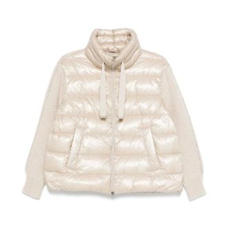 Herno Femme, Vestes, Beige, Taille: 38 FR Veste Resort en Nylon Ultraléger et Maille