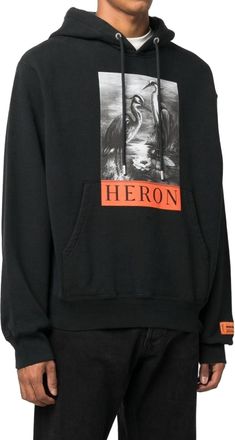 Heron Preston Logo-Print Hoodie - Black
