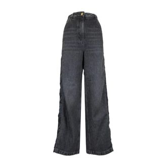 Elisabetta Franchi Wide Leg Jeans mit Seitentaschen - - Jeans - Damen - Grau - W28