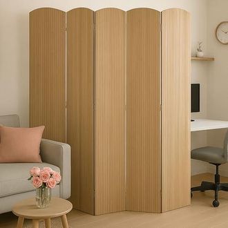 Mendler Paravent en Bambou HWC-O30 170 x 204 cm