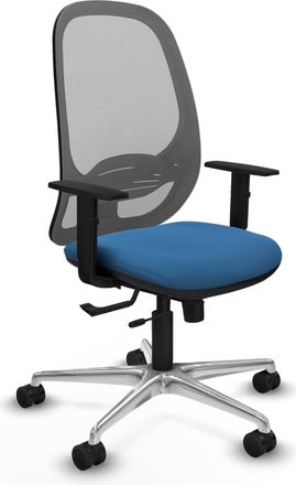 Piqueras y Crespo Gepolsterter Stuhl mit 1D-Armlehnen, h&ouml;henverstellbare Lendenwirbelst&uuml;tze, ausgestattet mit Syncro/Traslack und Schneideschaum. Mit Rollen von 65 mm N