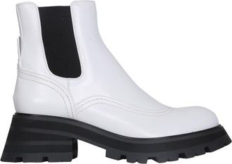 Alexander McQueen Calfskin Chelsea Boots - Ivory
