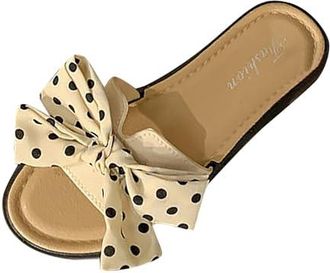 Generic Pantoufles plates pour femme - Pour l&eacute;t&eacute; - Pour la plage - D&eacute;contract&eacute;es - Avec noeud, Blanc., 41 EU