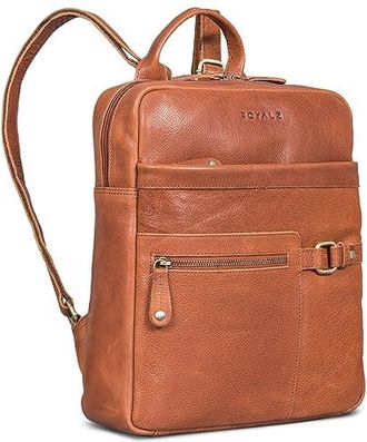Royalz Arizona Sac à dos en cuir Véritable Sac à dos pour hommes Sac à dos pour femmes Medium 13 Inch Laptop City Backpack, Couleur:Texas marron