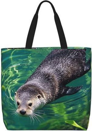 Generic Loutres De Mer Sac A Main Femmes L&eacute;ger Tote Bag Imperm&eacute;able Sac Fourre-Tout Pour Plage Travail Shopping