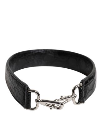 Dolce & Gabbana Womens Black Alligator Leather Bag Shoulder Strap