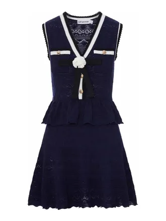 Self Portrait Kurzes Kleid - Blau