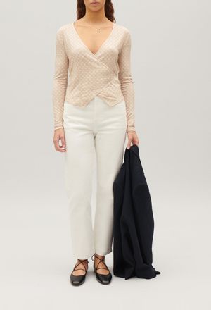 Claudie Pierlot Top cache-caur beige