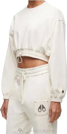Moose Knuckles Femme, Sweatshirts et sweats &agrave; capuche, Blanc, Taille: 38 FR M12Ms630 SweaT-shirt