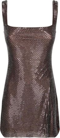 Self Portrait Femme, Robes, Gris, Taille: 40 FR Mini-robe Orn&eacute;e de Strass