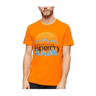 Superdry Outdoor Landschaft T-Shirt - - Tops - Herren - Orange - XL