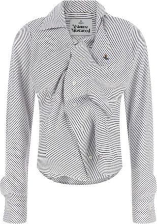 Vivienne Westwood Femme, Blouses et Chemises, Multicolore, Taille: 38 FR Drunken Striped Layered Shirt