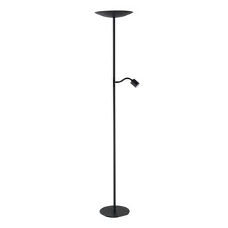 Eglo LED Stehlampe Conivarino, Lampe Wohnzimmer, Deckenfluter mit flexibler Leselampe, Standleuchte touch dimmbar, Stahl in Schwarz, warmweiß, 170 cm
