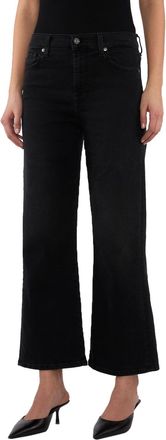 7 For All Mankind Womens Cropped Alexa Salem Jeans, Black, 29W