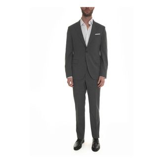 Paoloni Klassischer 2-Knopfanzug mit Seitenschlitzen - - Suits - Herren - Grau - L