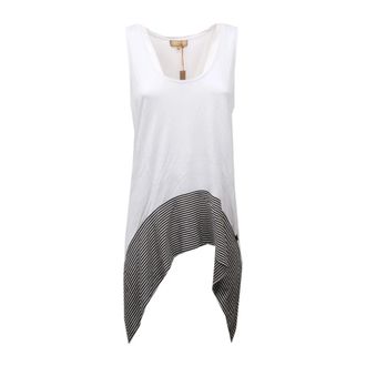 Fay D1266 Canotta Asimmetrica Overlong - - Tops - Damen - Wei&szlig; - M