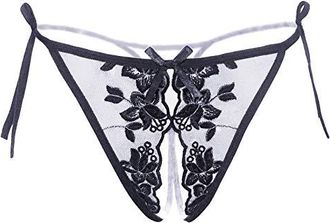 Generic Femme Soie sous-vêtements Stretch Slip Culotte Sexy Taille Haute sous-vêtements Femmes Dentelle Culottes pour Femmes Culottes Ouvertes Sexy Femmes Cul