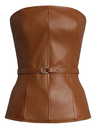 Ralph Lauren Collection Schulterfreies Top mit Schnallendetail - Braun