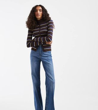 Vero Moda Tall Tessa jean large taille haute bleu moyen d&eacute;lav&eacute;
