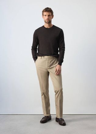 Mango Pantalon Dublino chino slim-fit beige - Homme - 38 - MANGO MAN