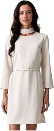 A|X Armani Exchange Robe fourreau avec ceinture - Femme - Robes - Beige - Taille: 40 FR