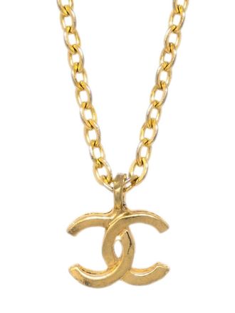 Chanel collier à pendentif CC (1982) - Or