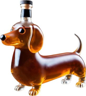 Generico Whiskyflasche - leere Flasche in Teckel für Whisky | 3D-geschnitztes Whiskyglas | Dekanner of Collection Statue Tier, Dekoration des Weinbehälters für