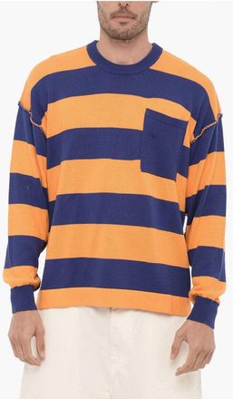 Roberto Collina Crew-Neck T-wo-Tone Sweater with Breast Pocket size 50