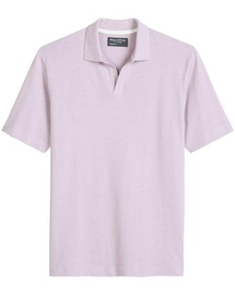 Marc O'Polo Strick-Poloshirt aus Baumwolle und Leinen mit Variokragen, Regular Fit in