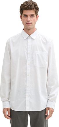 Tom Tailor Herren Regular Fit Hemd mit Brusttasche, 20000 - White, XL