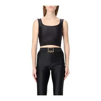 Just Cavalli Athletic Logo Crop Top - - Tops - Damen - Schwarzk - S