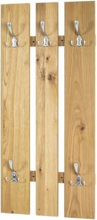 Haku Möbel Wandgarderobe edelstahloptik, eiche, Echtholzfurnier, MDF, Metall - Maße: B 45 cm x H 100 cm x T 9 cm, Style: Modern