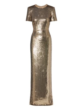 Roland Mouret Maxikleid mit Pailletten - Gold